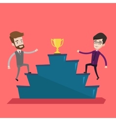 Two men competing for the business award Vector Image