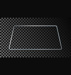 Silver glowing rounded trapezoid shape frame Vector Image