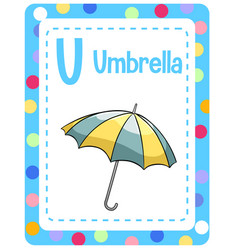 Flashcard letter u is for up Royalty Free Vector Image