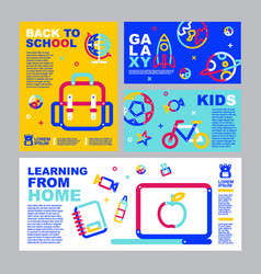Back to school online learning layout template Vector Image