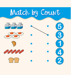Count and write with different types of food Vector Image