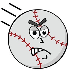 Cartoon baseball angry face Royalty Free Vector Image
