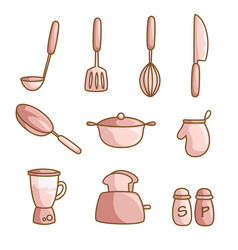 Outline cooking utensils Royalty Free Vector Image