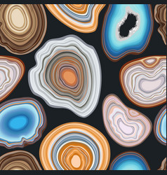 Seamless pattern with geode and agate cuts Vector Image