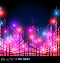 Red digital equalizer Royalty Free Vector Image