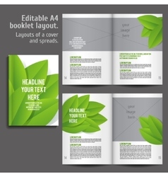 A4 book layout design template Royalty Free Vector Image