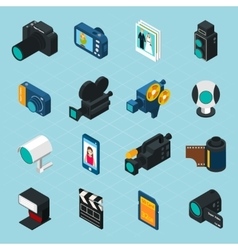 Isometric Photo And Video Icons Royalty Free Vector Image