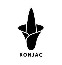 Cutout silhouette konjac flower icon outline logo Vector Image