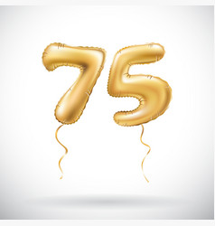 Golden number 35 thirty five metallic balloon Vector Image