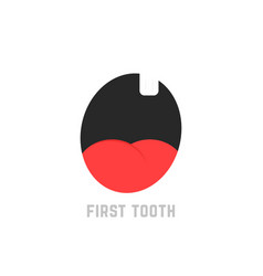 Red tooth icon with heart Royalty Free Vector Image