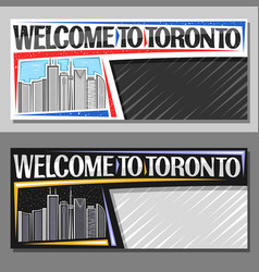 Linear banner toronto line art Royalty Free Vector Image