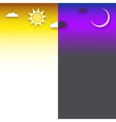 Opposite words with day and night Royalty Free Vector Image