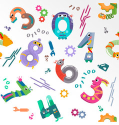 Numbers like birds Royalty Free Vector Image - VectorStock