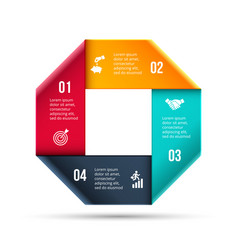 Business infographic template arrow with 4 Vector Image