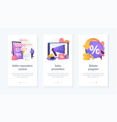 Customer relations app interface template Vector Image