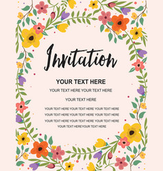 Wedding invitation floral logo template Royalty Free Vector