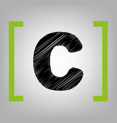 Letter c sign design template element red Vector Image
