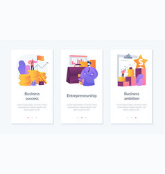 Success story app interface template Royalty Free Vector