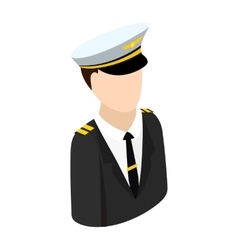 Pilot in black uniform Royalty Free Vector Image