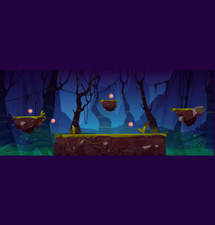 Game level background with platforms and items Vector Image