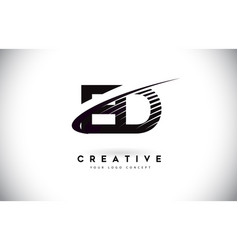 Ed e d logo design with black and white creative Vector Image