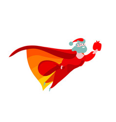 Happy christmas red flat santa claus superhero Vector Image
