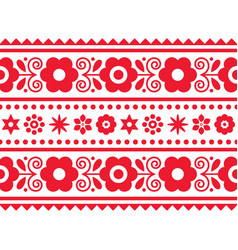 Corner border polish floral folk pattern Vector Image