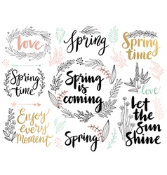 Spring calligraphy Royalty Free Vector Image - VectorStock