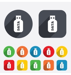 No usb stick sign icon usb flash drive button Vector Image