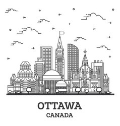 Outline ottawa canada city skyline with modern Vector Image