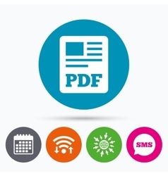 Pdf file document icon download pdf button Vector Image