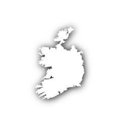 Map of ireland with shadow Royalty Free Vector Image