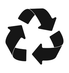 Recycling logo icon recycled black sign isolated Vector Image