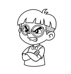 Angry nerd expression bw Royalty Free Vector Image