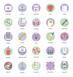 Art and design flat pack Royalty Free Vector Image