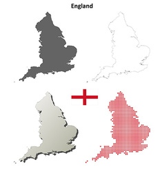 England outline map set Royalty Free Vector Image