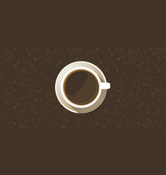Coffee cup top view flat icon Royalty Free Vector Image