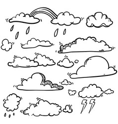 Handdrawn doodle cloud in cartoon style Royalty Free Vector