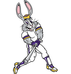 Jack rabbit sports baseball logo mascot Royalty Free Vector