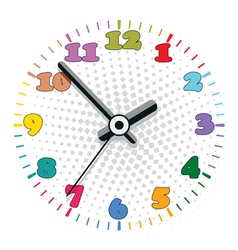 Colorful clock Royalty Free Vector Image - VectorStock
