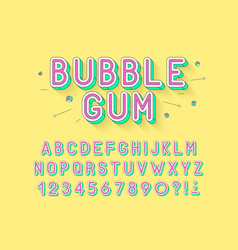 Bubble style font design alphabet letters numbers Vector Image
