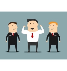 Cartoon muscular man lifting heavy weights Vector Image