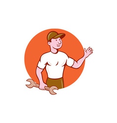 Smiling mechanic man Royalty Free Vector Image