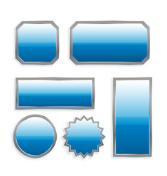 Colored buttons with chrome frame round glass Vector Image