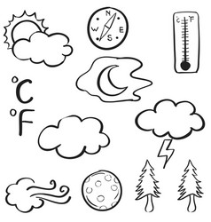 Handdrawn doodle cloud in cartoon style Royalty Free Vector
