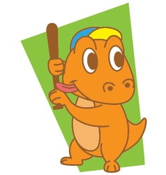 Dinosaur Playing Baseball Royalty Free Vector Image