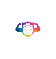 Strong brain logo design Royalty Free Vector Image