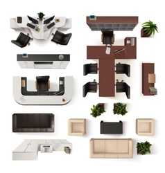 Agricultural machinery top view pictograms set Vector Image