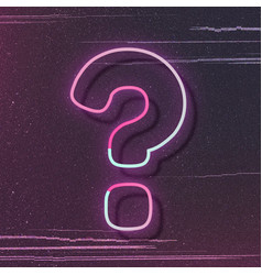 Neon question mark with glitch effect abstract Vector Image