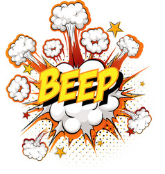 Word beep on comic cloud explosion background Vector Image